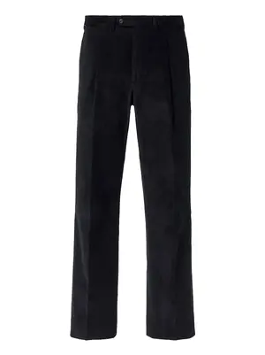 SAMAN AMEL Amo Cotton Corduroy Straight-leg Pants - Black