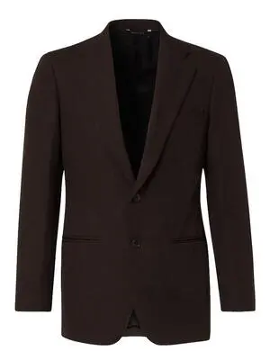 SAMAN AMEL Wool Twill Blazer - Brown