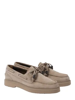 BRUNELLO CUCINELLI Brunello Cucinelli Monili Suede Boat Shoes