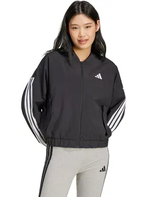 Adidas Essentials 3-stripes Lifestyle Woven Bomber Jacket - Black / White