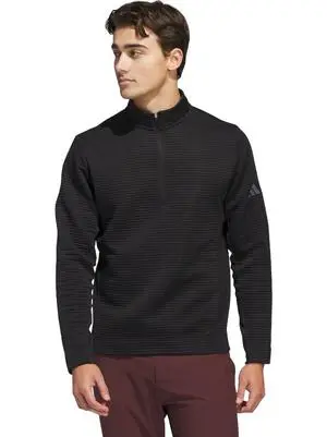 Adidas Ultimat365 Dwr Textured Quarter-zip Pullover - Black