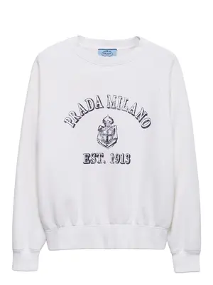 Prada Cotton Crew-neck Sweatshirt - White