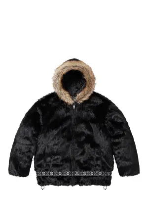 Supreme Faux Fur Hooded Parka - Black