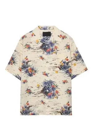 Prada Hawaii Print Bowling Shirt - Yellow