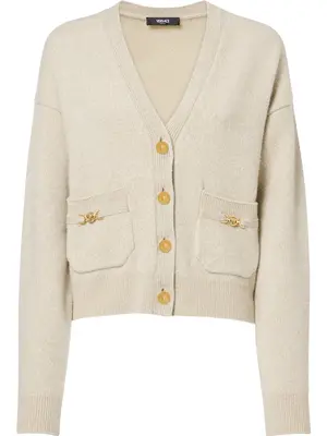 Versace Wool And Cashmere Cardigan - Beige