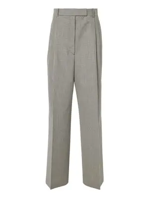 RÓHE Gingham Wool-blend Wide-leg Pants - Multicoloured