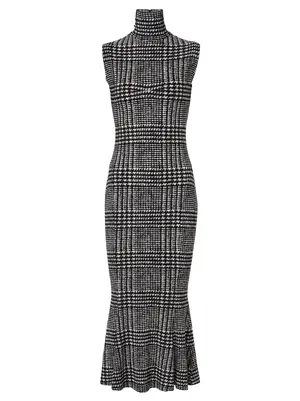 NORMA KAMALI Norma Kamali Checked Midi Dress