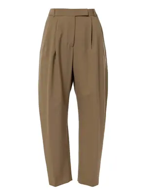 RÓHE High-rise Barrel-leg Trousers - Brown