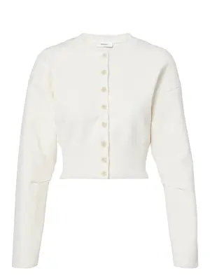 Wardrobe.NYC Cropped Buttoned Cardigan - White