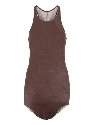 Rick Owens Ribbed-knit Cotton Tank Top - Brown