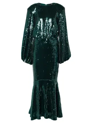 ROTATE BY BIRGER CHRISTENSEN Sequined Maxi Dress - Green