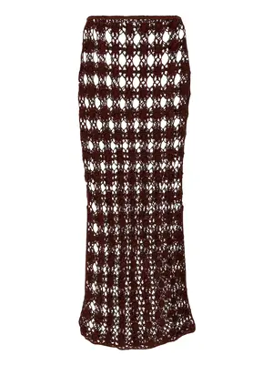 Anna Kosturova Bella Crochet Maxi Skirt - Brown