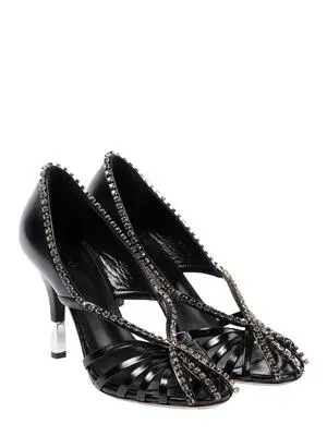 Chloé Leonie Embellished Leather Pumps - Black