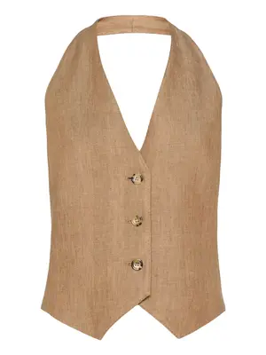Max Mara MAX MARA Sauro Linen Vest Camel