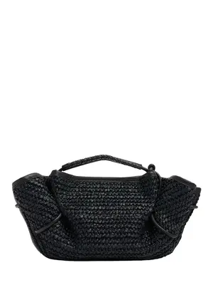 Hereu HEREU Mini Arta Raffia Top Handle Bag Black