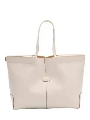 TOD'S Tod's Leather Shopping Tote Bianco Calce