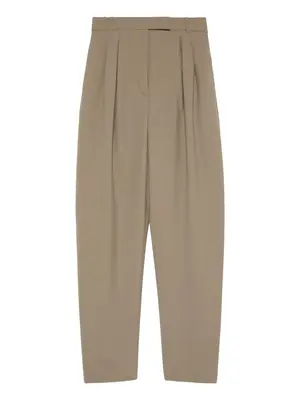 RÓHE Virgin-wool Pleated Trousers - Brown