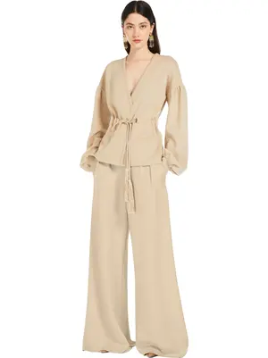 Max Mara Max Mara Wool Cardigan With Drawstring Albino