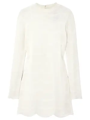 TOM FORD Pointelle-knit Mini Dress - White