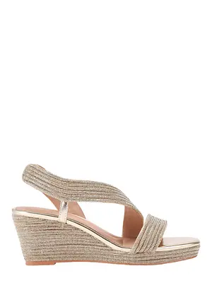 Carvela Gala 70 Jewel-embellished Wedge Sandals - Gold
