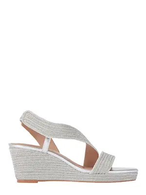 Carvela Gala 70 Jewel-embellished Wedge Sandals - Silver