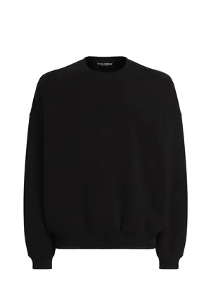 Dolce & Gabbana Cotton Sweatshirt With Logo - Black