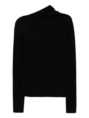TOTEME Draped Jersey Top - Black