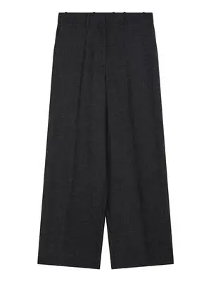 Givenchy Wool Wide Leg Trousers - Grey