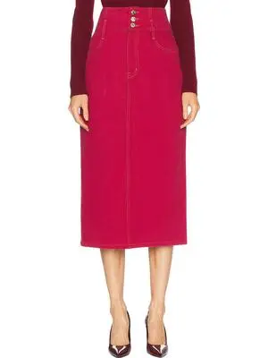 FRAME X Carolina Herrera Corset Midi Skirt - Currant