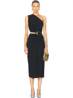 Bottega Veneta One Shoulder Dress - Black