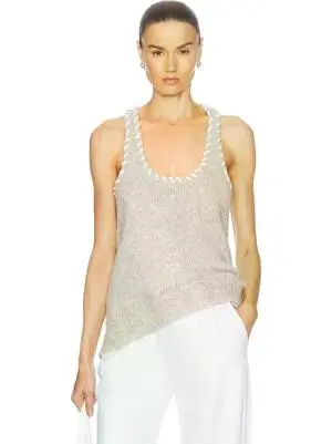 AISLING CAMPS Whip Stitch Tank Top - Putty & Ivory
