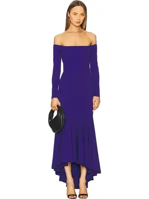Susana Monaco Off-shoulder High-low Dress - Frozen Lake