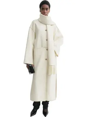 TOTEME Embroidered Scarf Coat - Off White