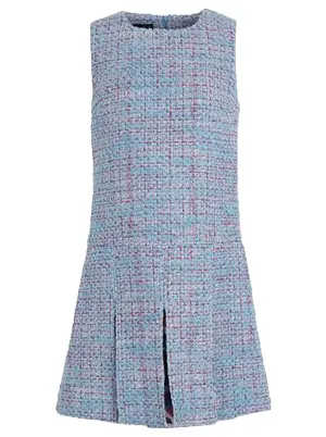 Moschino Sleeveless Flared Tweed Mini Dress - Blue