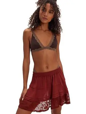 Free People Free People Intimately Garden Flirt Half Slip Brandy Brown
