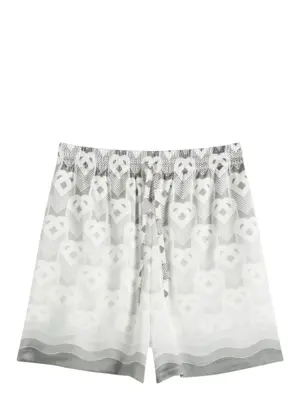 Casablanca Gradient Monogram Drawstring Shorts - Grey Gradient Heart Monogram