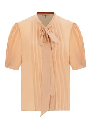 CHLOÉ Chloé Lavallière Crêpe-de-chine Blouse