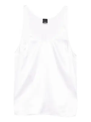 Pinko Satin Tank Top - White
