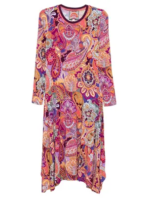 Johnny Was Janie Asymmetrical Dress - Purple
