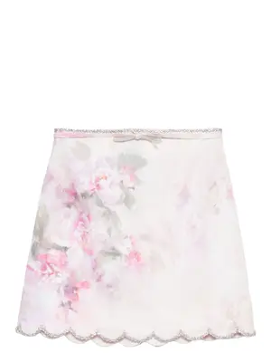 Zimmermann Crush Mini Skirt - Pink
