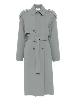 Patrizia Pepe Twill Trench Coat - Grey