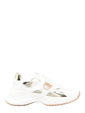 Pinko Logo-patch Mirror-detailed Sneakers - White