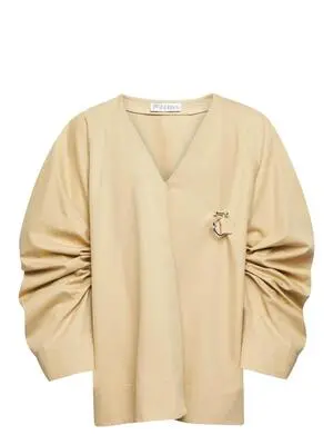 JW Anderson Oversized Cotton Shirt - Neutrals