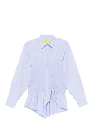 MARQUES' ALMEIDA Smocked Shirt - Blue