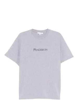 JW Anderson Flocked-logo T-shirt - Grey