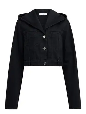 Alaïa Crop Hooded Denim Jacket - Noir Alaia