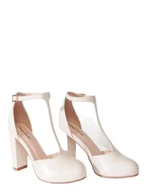 Unique Vintage Unique Vintage Leatherette Astaire Pumps Beige