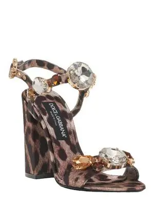 Dolce & Gabbana Crystal-embellished Leopard-print Sandals - Leo New