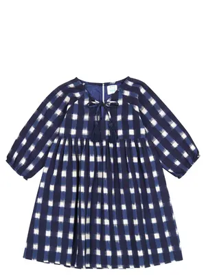 MER ST. BARTH Sara Popover Dress - Midnight Blue Ikat