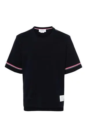 Thom Browne Rwb-stripe Cotton T-shirt - Blue